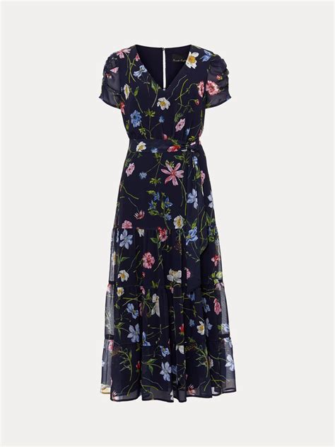 Phase Eight Petite Lola Floral Print Midi Dress In Navymulti Endource