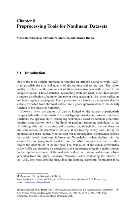 Pdf Preprocessing Tools For Nonlinear Datasets