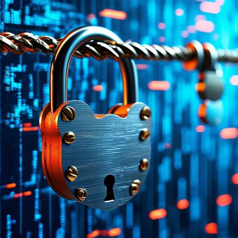 Image Of Data Processing And Padlock On Blue Background Premium Ai