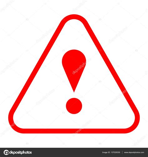 Red Triangle Exclamation Mark Icon Warning Sign Attention Button — Stock Vector © Ifeelgood