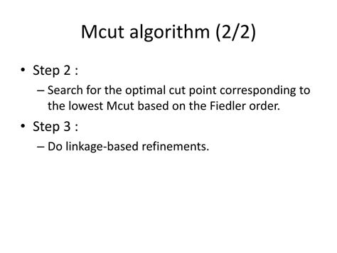 Ppt A Min Max Cut Algorithm For Graph Partitioning And Data