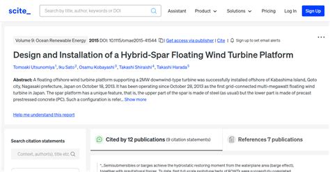 Design And Installation Of A Hybrid Spar Floating Wind Turbine Platform [scite Report]