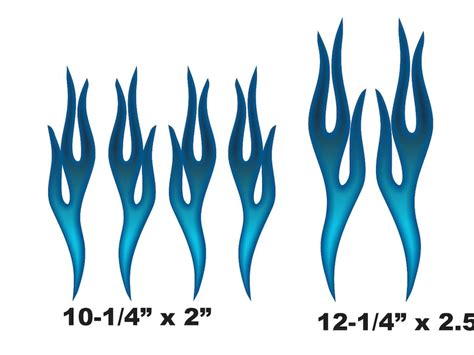 Motorcycle Hot Rod Flame Vinyl Decals 6pc Set Airbrushed Edition