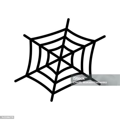 할로윈 거미줄 아이콘입니다 흰색 배경에 고립 된 픽토그램 가상 할로윈에 대한 스톡 벡터 아트 및 기타 이미지 가상 할로윈 거미 거미류 Istock