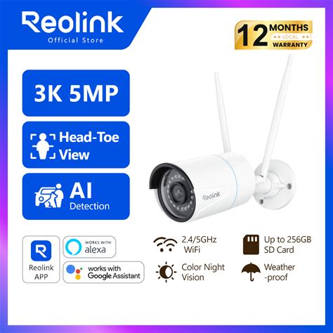 Reolink Rlc 510wa Dual Band Wifi Security Cctv Camera 3k 5mp Outdoor