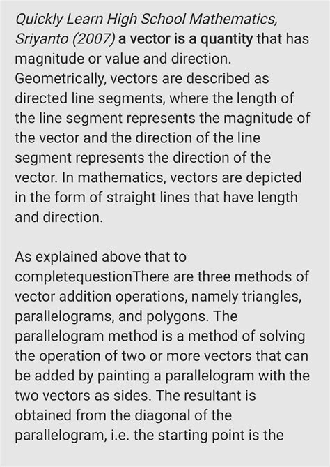 Solution Example Of A Parallelogram Method Of Vector Addition And