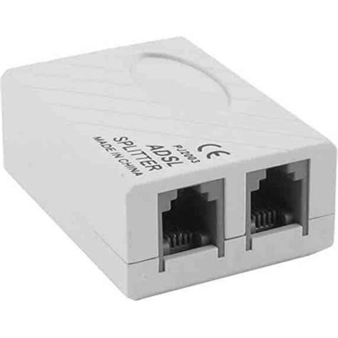 Adsl Vdsl Broadband Modem Phone Line Splitter Filter Rj11 Rj45 Adapter White Telephone