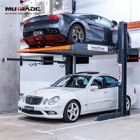 Double Car Stacker 2 Post Garage Vertical Lift Multi Level Parking