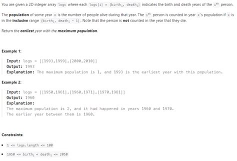 Javaleetcode 1854maximum Population Year 네이버 블로그