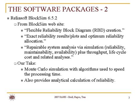 Reliability Block Diagram Modeling A Comparison Of Three
