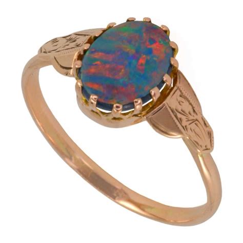 Antique 9ct Rose Gold Opal Ring Antique And Vintage Elegance Online