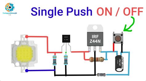 Single Push Button Onoff Switch Circuit Overload Protection Circuit Z44n Mosfet Youtube