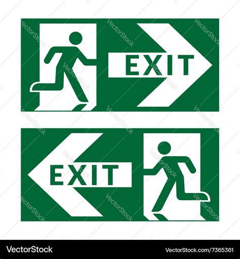 Exit Sign Green Royalty Free Vector Image VectorStock