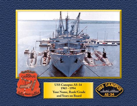 Uss Canopus As 34 Custom Personalized 85 X 11 Print Of Us Navy Ships