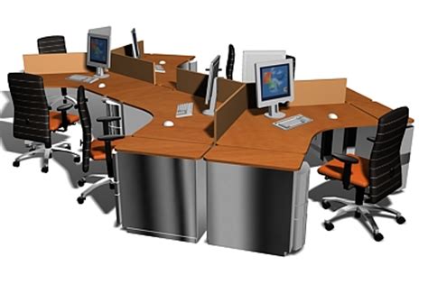 3d Model Office Workstation Clusters