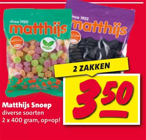 Matthijs Snoep Diverse Soorten 2 X 400 Gram Aanbieding Bij Nettorama