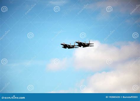 Usaf Mcdonnell Douglas F 15 Eagle Flying In Formation Flying Stock Image Image Of American
