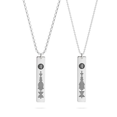 His And Hers Spotify Code Necklace Set Couples Necklace Sets