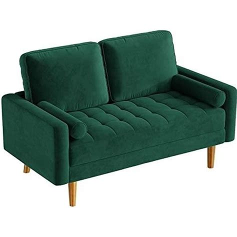 Canapé Places en Tissu Velours Style Moderne Scandinave pour Salon Appartement Petit Espace