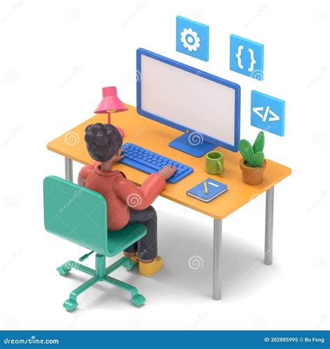Programmer At Work Concept Banner Can Use For Web Banner Infographics Hero Images Stock