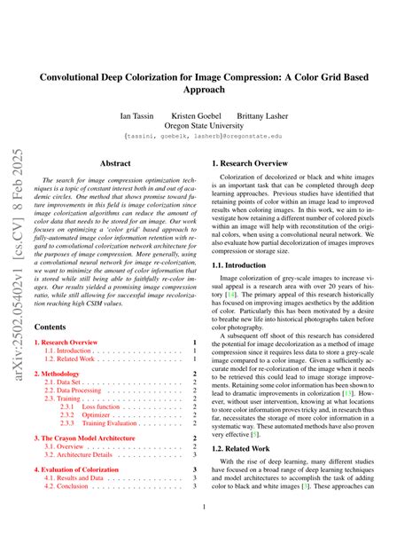 Pdf Convolutional Deep Colorization For Image Compression A Color Grid Based Approach