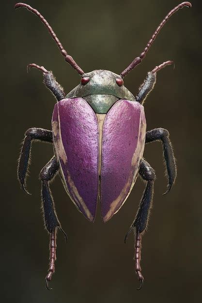 Purple Beetle With Detailed Closeup Premium Ai Generated Image
