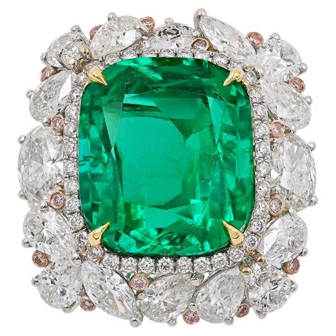 Spectra Fine Jewelry Agl Certified 11 30 Carat Colombian Emerald Diamond Ring For Sale At 1stdibs
