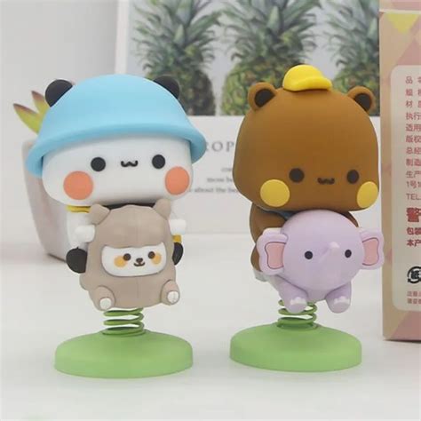 Yier Bubu Figure Model Shaking Mitao Panda Dudu Collectible Cute Action Kawaii Cartoon Bear Toy