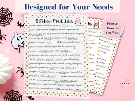 Halloween Mad Libs Non Spooky Game Printable For Elementary And Middle