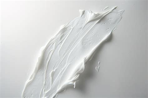 White Cosmetic Cream Swatch On A White Background Shown From A Top View