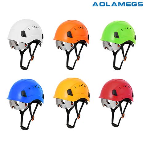 AOLAMEGS CE Safety Helmet Built In Visor Construction ABS Hard Hat ANSI