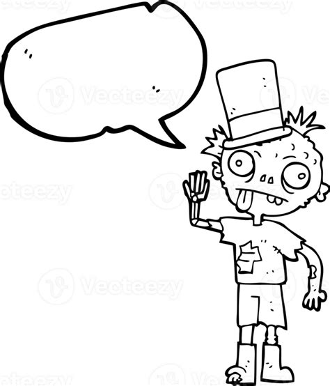 Hand Drawn Speech Bubble Cartoon Zombie 44963935 Png