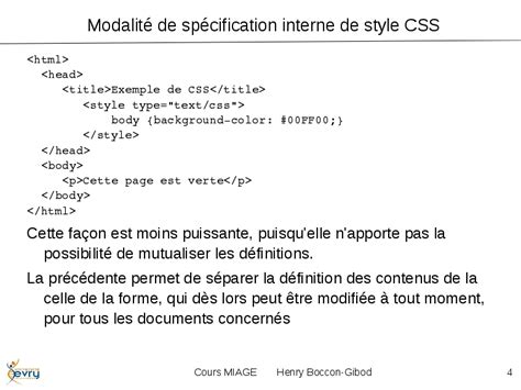 Rdfs Label Cours Xml Page Modalit S De Sp Cification Interne De Css