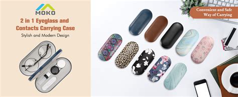 Moko Double Eyeglass Case Contact Lens Case With Mirror