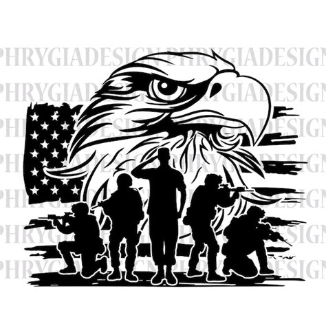 Military Bald Eagle Svg Etsy