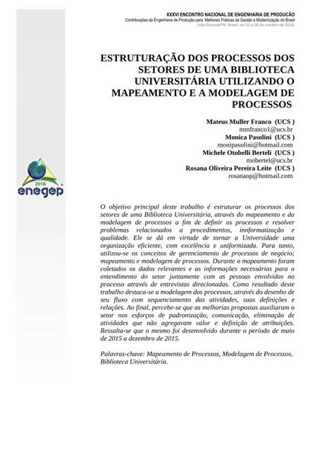 Pdf Estruturação Dos Processos Dos Setores De Uma Biblioteca