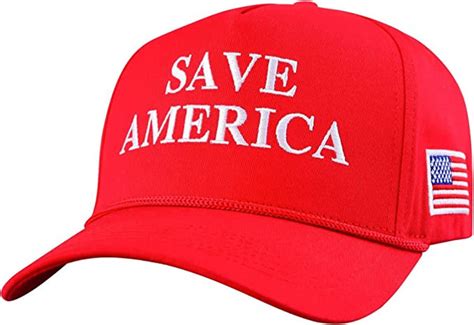 Save America Trump 2024 Embroidered Red Hat America Flag On Side