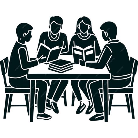 Students At The Table Vector Illustration Premium Ai Generated Vector