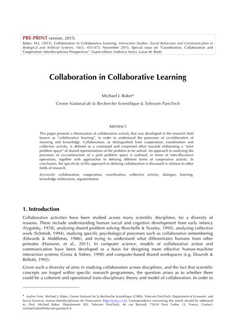 PDF Collaboration In Collaborative Learning