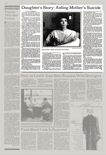 Daughters Story Aiding Mothers Suicide The New York Times