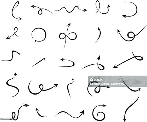 Lines Arrows Set向量圖形及更多箭頭符號圖片 箭頭符號 箭 單線 Istock