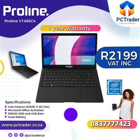 Proline V1465C4 Intel Celeron N3050 500GB 4GB Second Hand PCTrader Computer Solutions