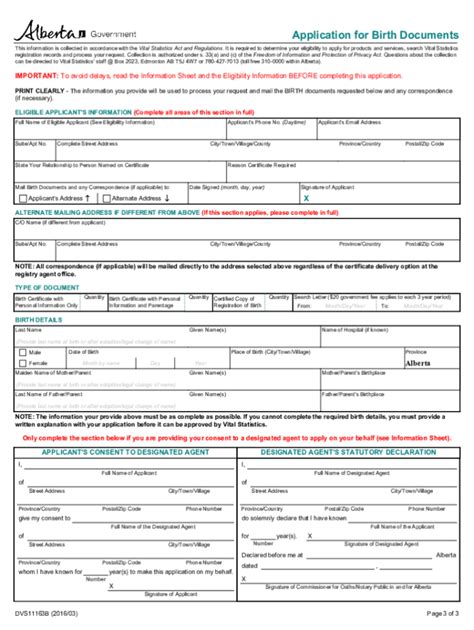 Alberta Birth Certificate Application Printable Printable Application
