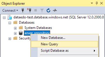 Installing Dataedo Repository On Azure SQL Dataedo Documentation