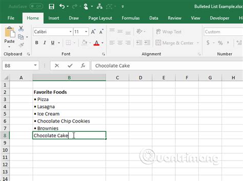 How To Create Bullet List In Excel