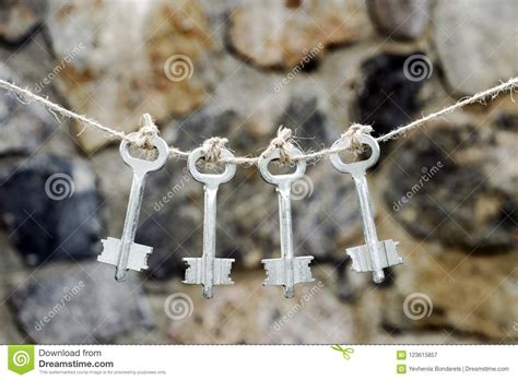 The Keys To The Door Up Close Stock Image Image Of Textured Brown