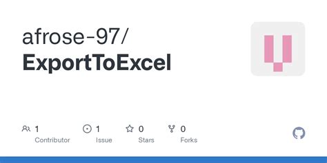 GitHub Afrose 97 ExportToExcel