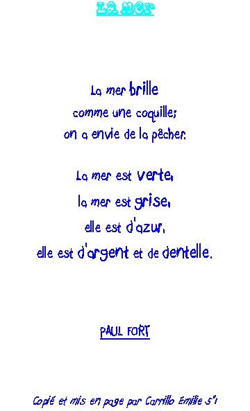 Poeme La Mer