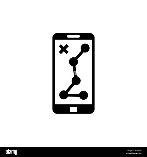 Smartphone Navigation Flat Vector Icon Simple Black Symbol On White