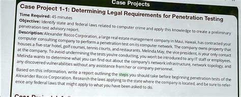 Case Projects Time Required 45 Minutes Case Project 1 1 Determining